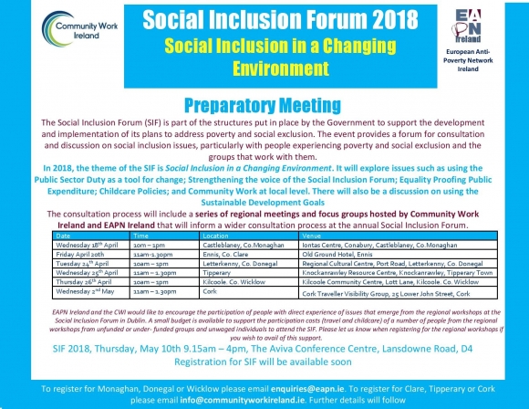 Social Inclusion Forum 2018: Social Inclusion in a Changing Environment ...